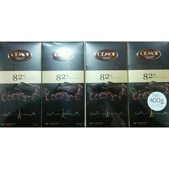 Cémoi Dark Chocolate 82 percent 4 x 100 g